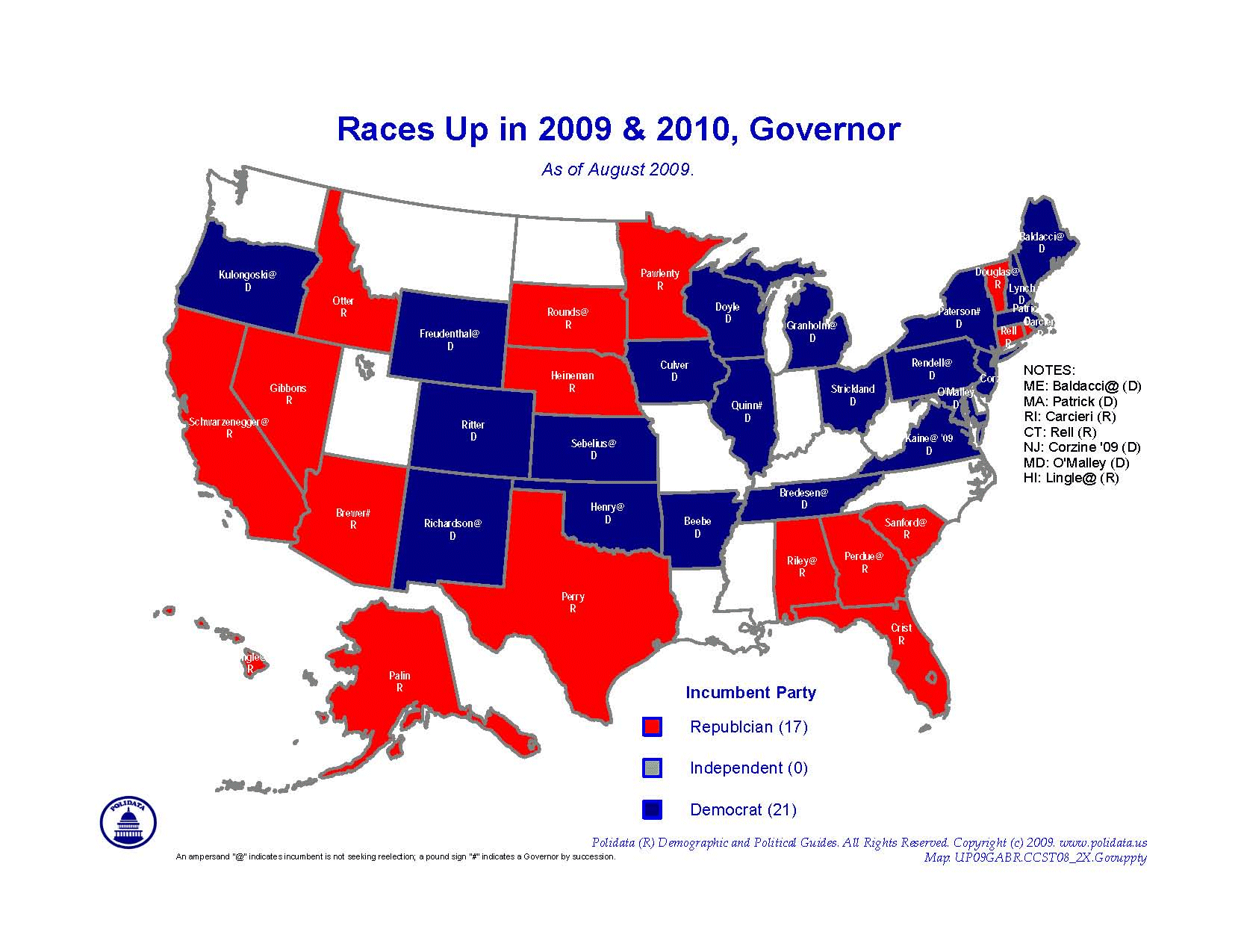 POLIDATA &REG ELECTION MAPS, RACES UP, 2009-2010