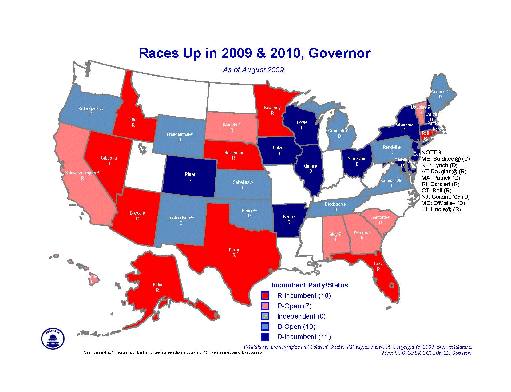 POLIDATA &REG ELECTION MAPS, RACES UP, 2009-2010