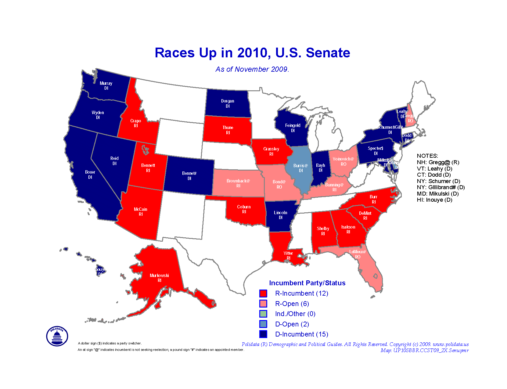 POLIDATA &REG ELECTION MAPS, RACES UP, 2010